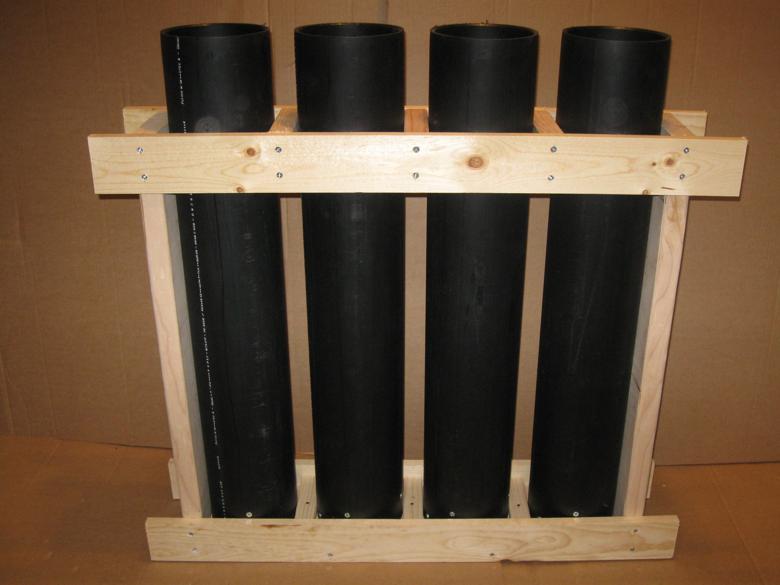 6" - 4 Shot Straight Rack | Kastner HDPE Mortars & Racks LLC