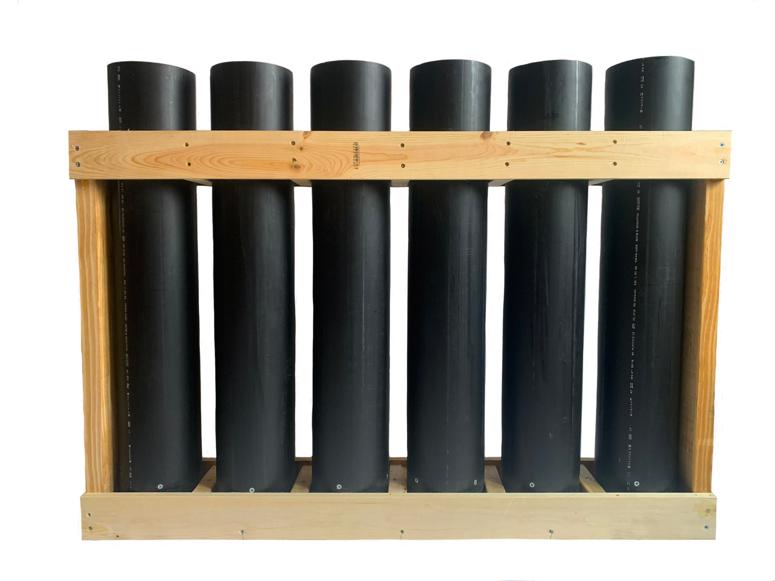 6" - 6 Shot Straight Rack | Kastner HDPE Mortars & Racks LLC